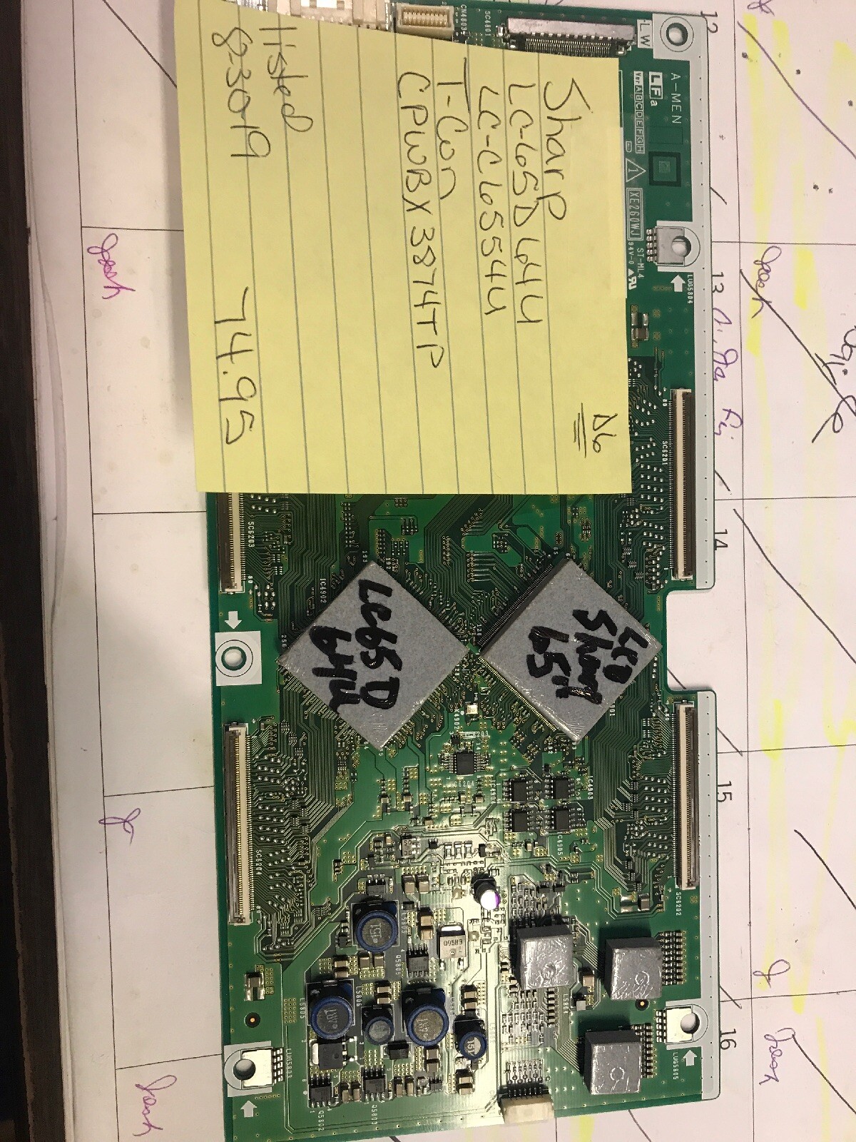 SHARP T-Con Board CPWBX3874TP 3874TP XE260WJ KE260 SHARP LC-65D64U LC ...
