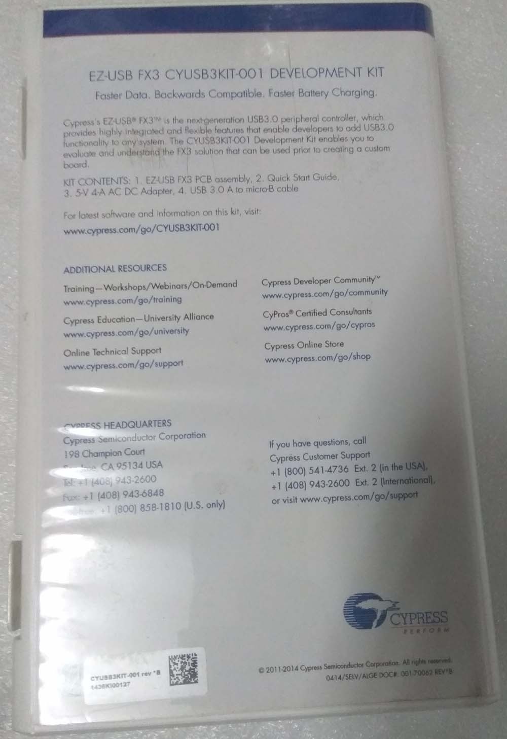 Cypress USB Solution Ez-usb Fx3 Development Kit Cyusb3kit-001 DVK for ...