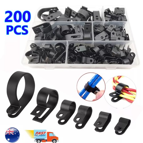 200pcs Nylon Plastic P Clips Clamps Fasteners Assorted For Cable ...