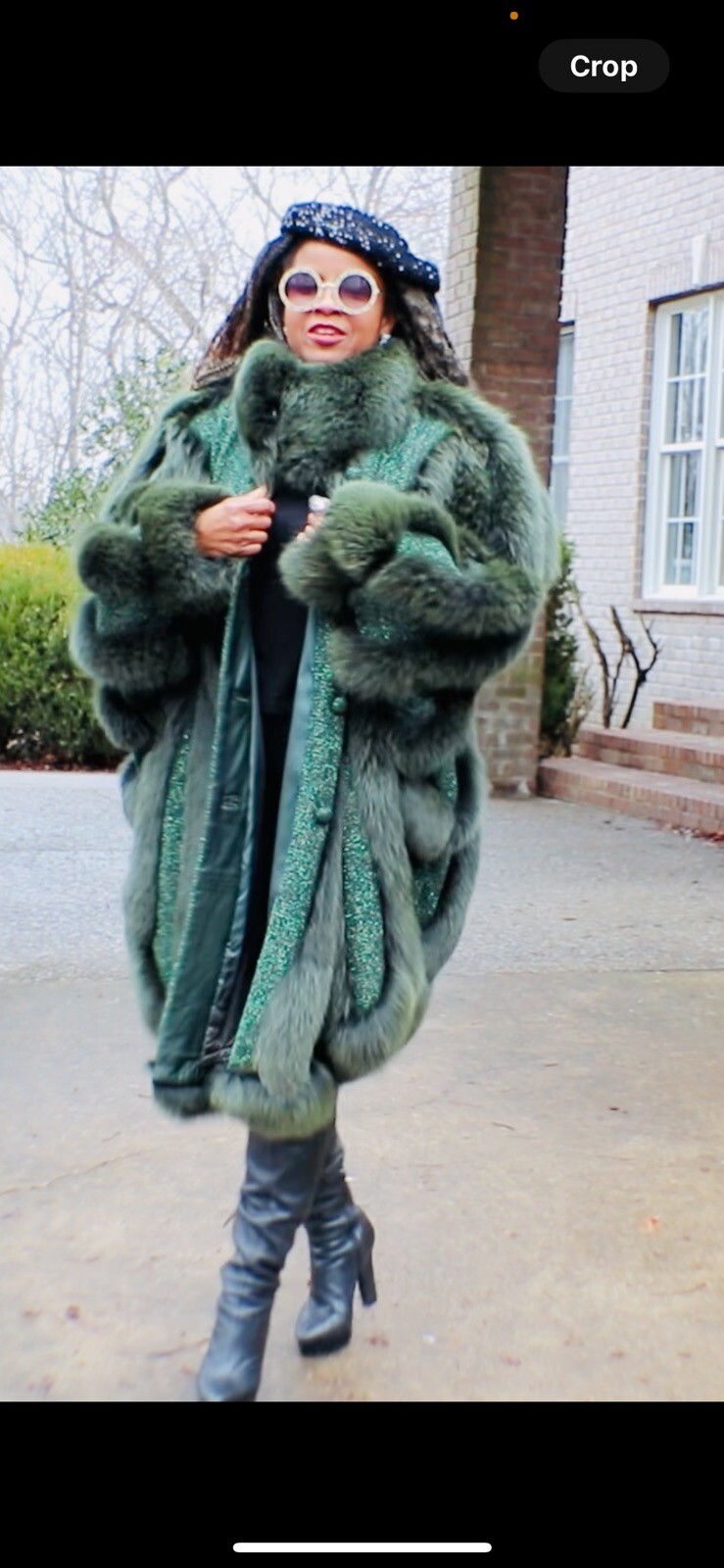 Mint Unique Full Length Green Fox Fur Coat Jacket S-L 4-14/16 | eBay