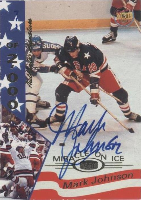 1995 Signature Rookies Miracle on Ice 1980 - Mark Johnson #18 ...