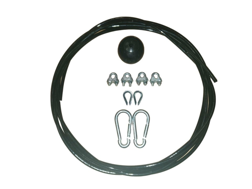 4-6mm Black Nylon Coated DIY Gym Cable Replacement Set - Multi Gym ...