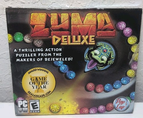 Zuma Deluxe - PC CD ROM Game 2004 Pop Cap Mumbo Jumbo, Windows 98 ME ...