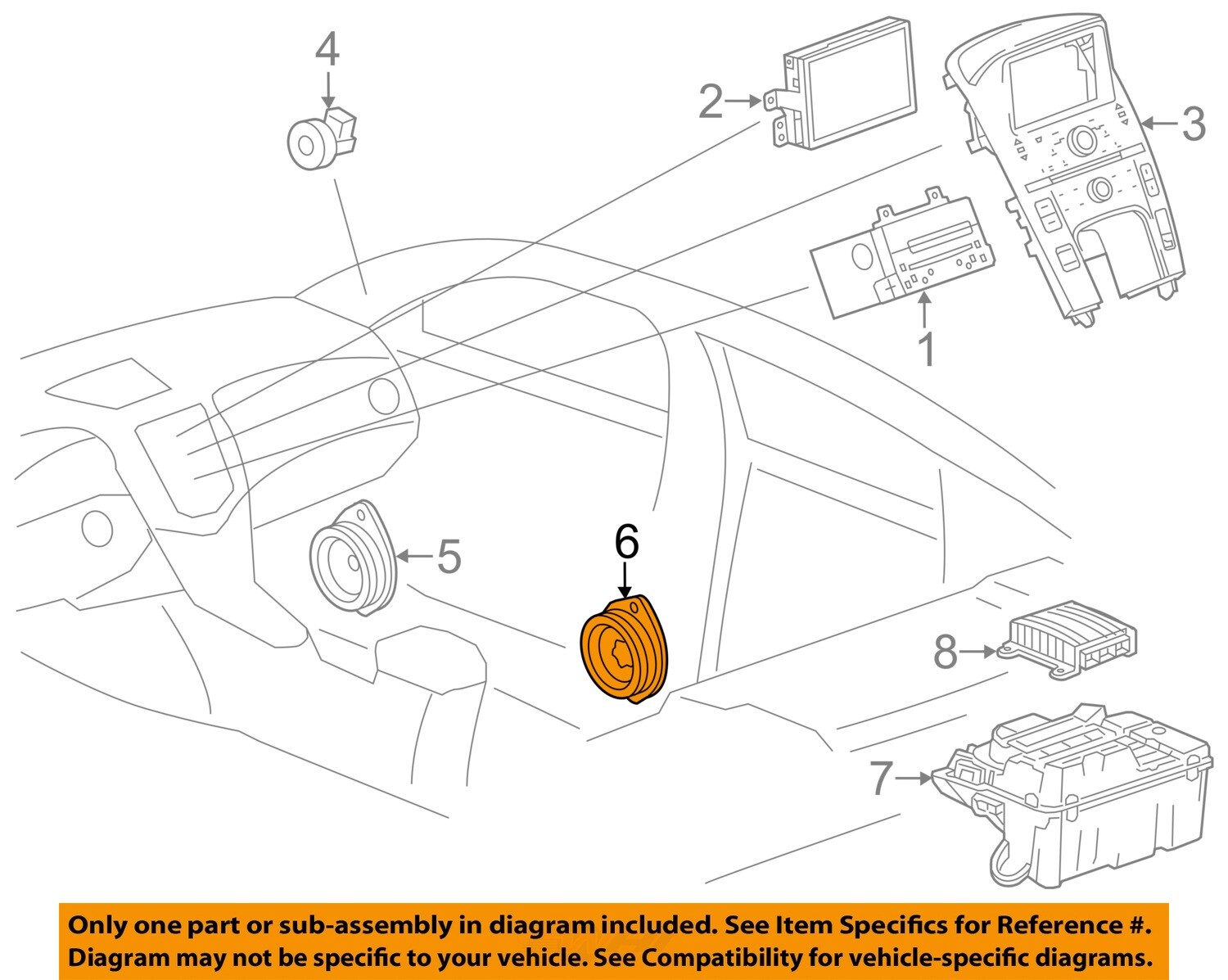 GM OEM 11-15 Volt Instrument Panel Sound System-Rear Dr Speaker ...