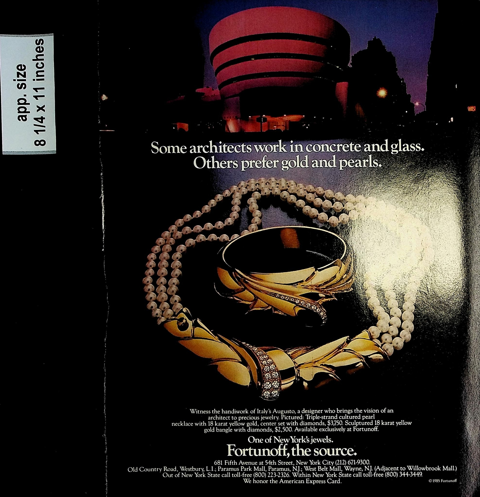 1985 Fortunoff Gold New York Jewels Vintage Print ad 7244 | eBay