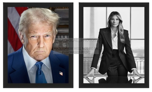 DONALD TRUMP & MELANIA TRUMP 2025 WHITE HOUSE PORTRAITS 8X10 FRAMED ...