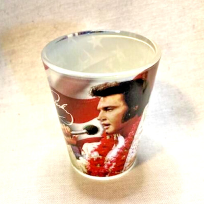 Elvis Presley Shot Glass Aloha w/Flag Glass New from Memphis | eBay