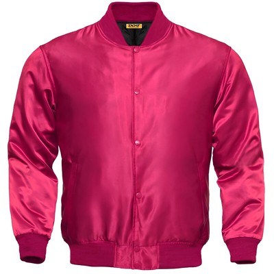 Hot Pink Satin Custom Made Letterman Jackets Mens Varsity Jacket ...
