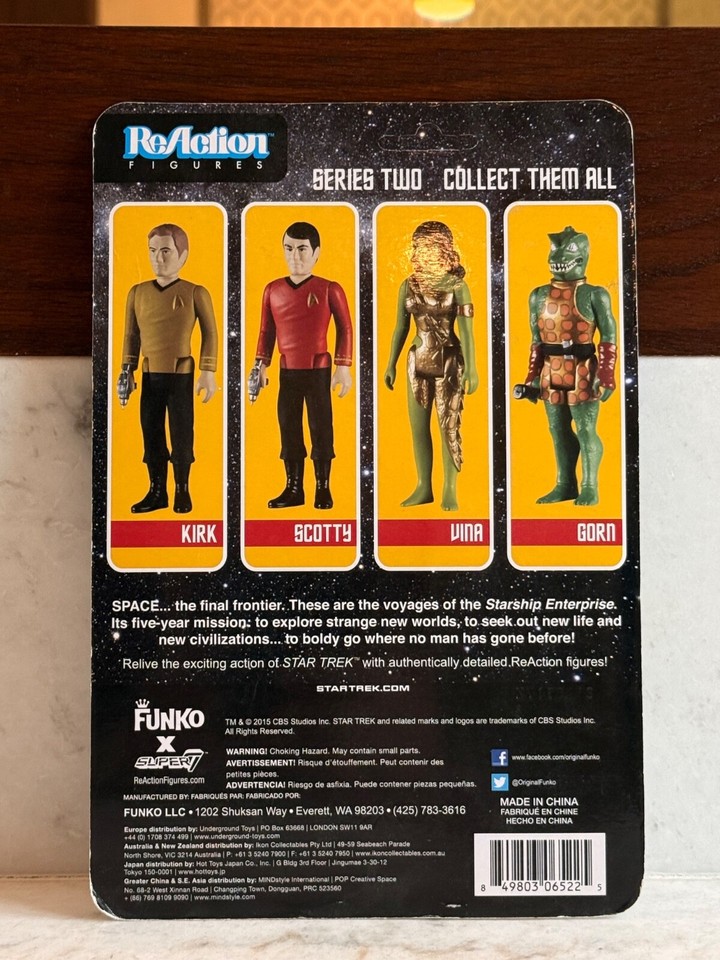 Star Trek Original Series BEAMING CAPTAIN KIRK ReAction Figure RARE ...