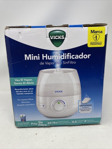 Vicks Mini Filter Free Cool Mist Humidifier 24 Hrs. 0.5 Gallon, Small ...