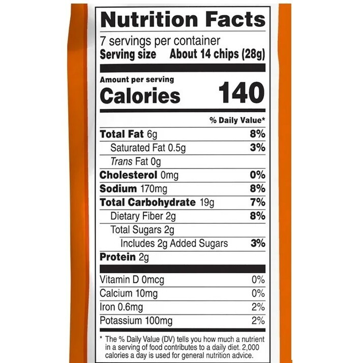 Valeurs Nutritionnelles Originales Des Chips Sun SunChips Minis