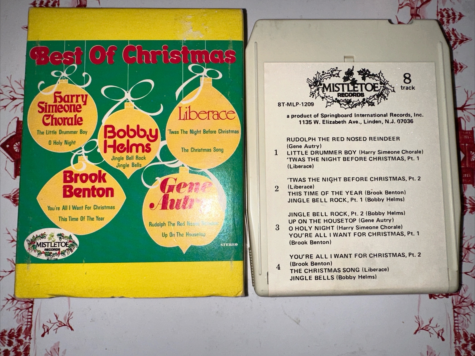 MISTLETOE RECORDS 8 Track Tape Best of CHRISTMAS Various Artists Box ...