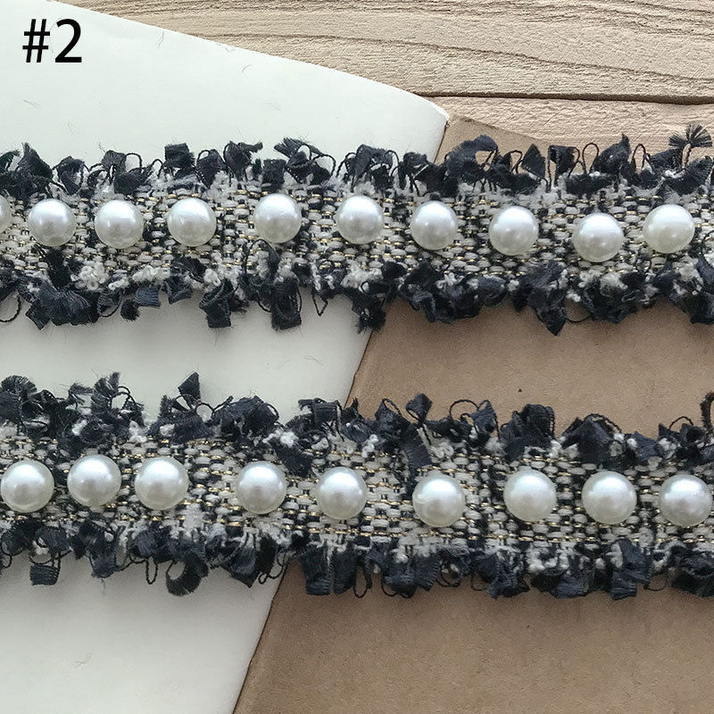1 Yard Faux Pearl Ruffle Edge Trim DIY Craft Sewing Decor Materials ...