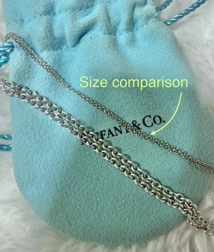 RARE Tiffany & Co. Large 3 mm Round Link Chain Necklace 16” Sterling ...