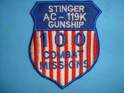 VIETNAM WAR PATCH, USAF 18th SOS STINGER AC-119K GUNSHIP "100 COMBAT ...