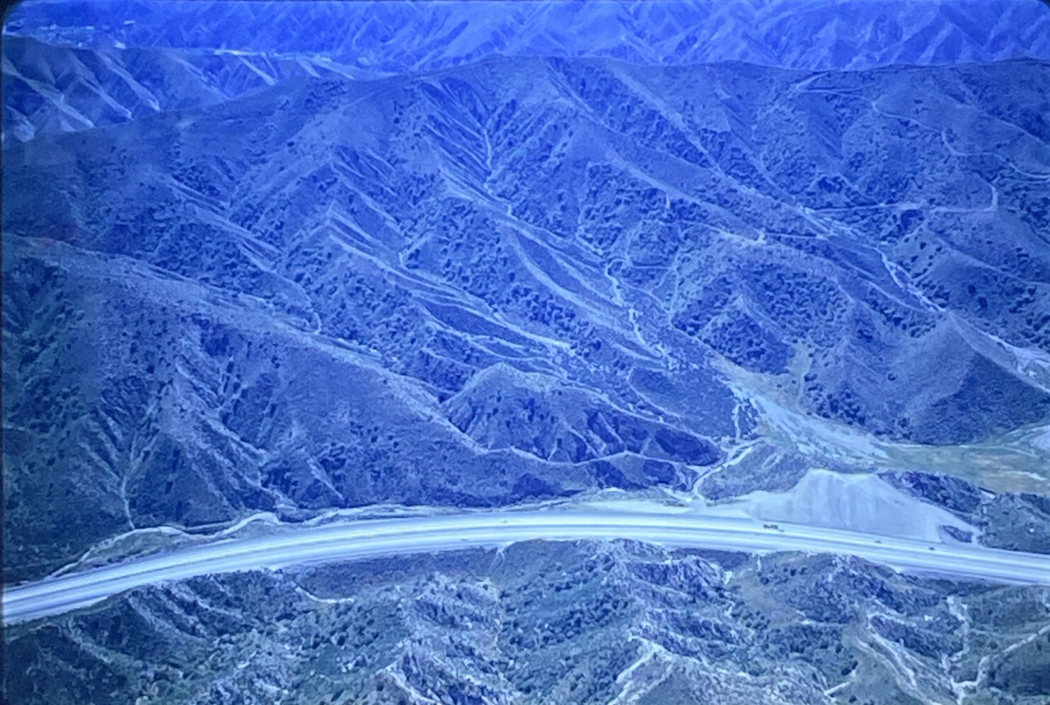 35mm Slide 1970 Aerial Views of Freeway (SR 14) to Palmdale at Soledad ...