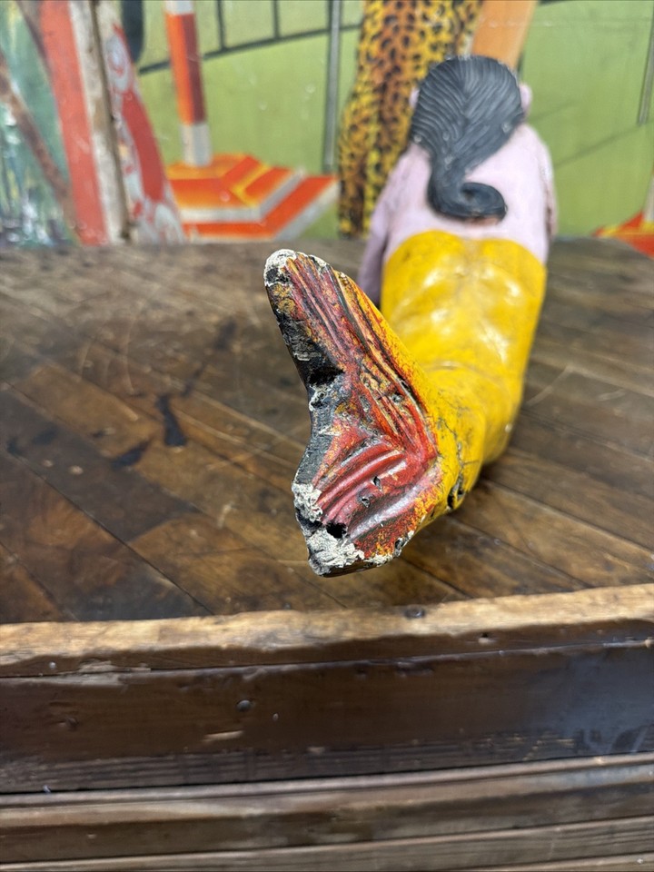 VINTAGE DULUTH MERMAID MERMAN FISHING SPEARING DECOY DFD SEA HAGG CABIN ...