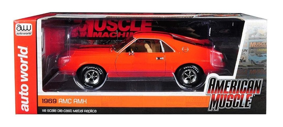 Auto World 1/18 1969 AMC AMX Diecast Model Car 1/18 Scale Authentic | eBay
