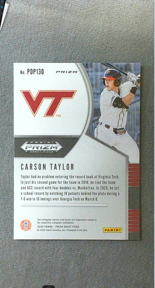 2020 Panini Prizm Draft Picks Green Yellow Hyper Prizm #130 Carson ...