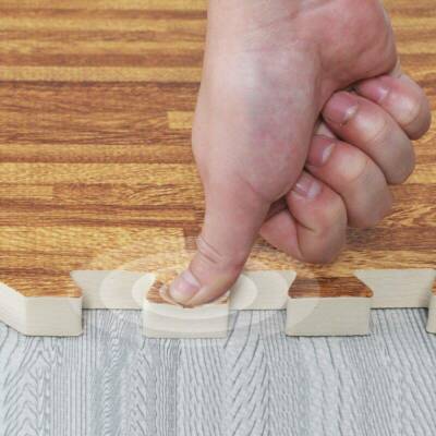 Interlocking EVA Foam Mats Wood Effect Soft Gym Home Exercise Kids Play ...