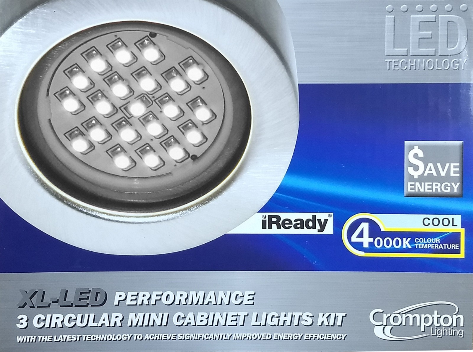 3 Pc LED Undershelf Cabinet Downlight Kit 5W Cool White 4000K Brushed ...