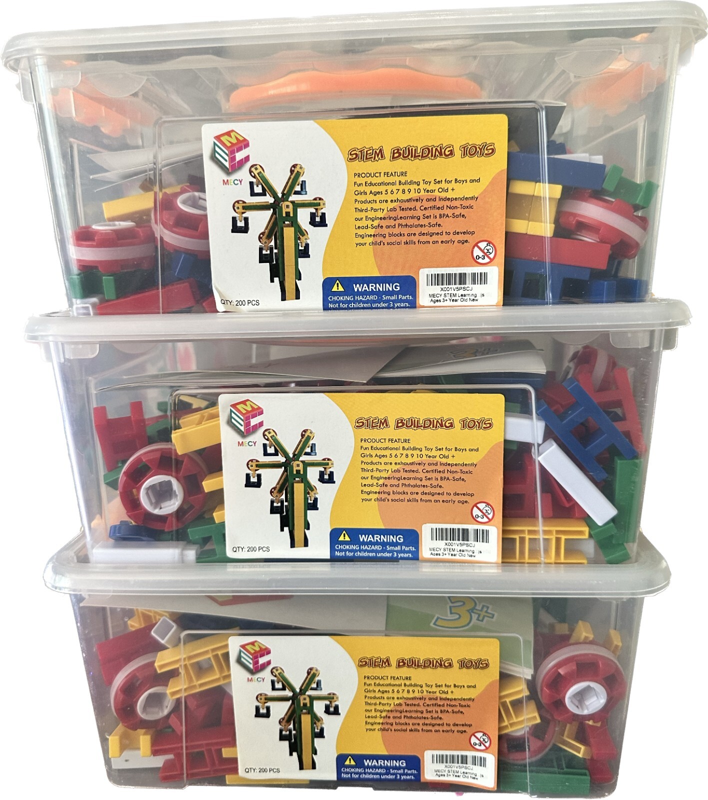 Mecy STEM Fun Educational Engineering Building Toys 200 pieces Ages 3 ...