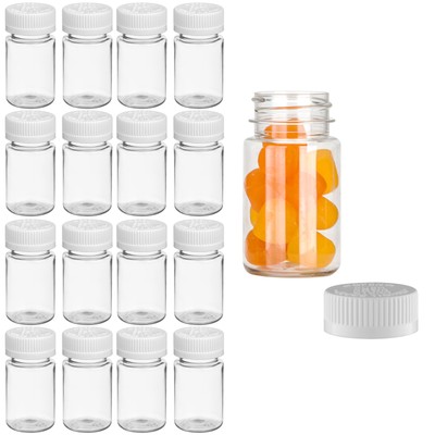 16 X Plastic Reusable Prescription Pill Vials Medicine Containers Empty ...