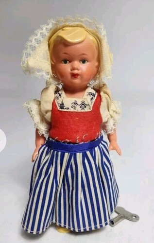 Vintage German Celluloid Mechani Wind Up Dancing Doll Key & Working ...