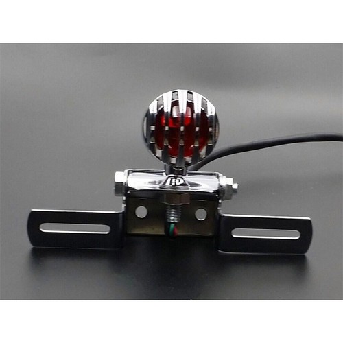 Metal Grill Tail Stop Brake Light w/ License Plate For Motorcycle ...