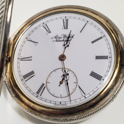 Vintage Aero Watch Neuchatel Sterling Swiss Made 17 Jewels Pocket Watch ...