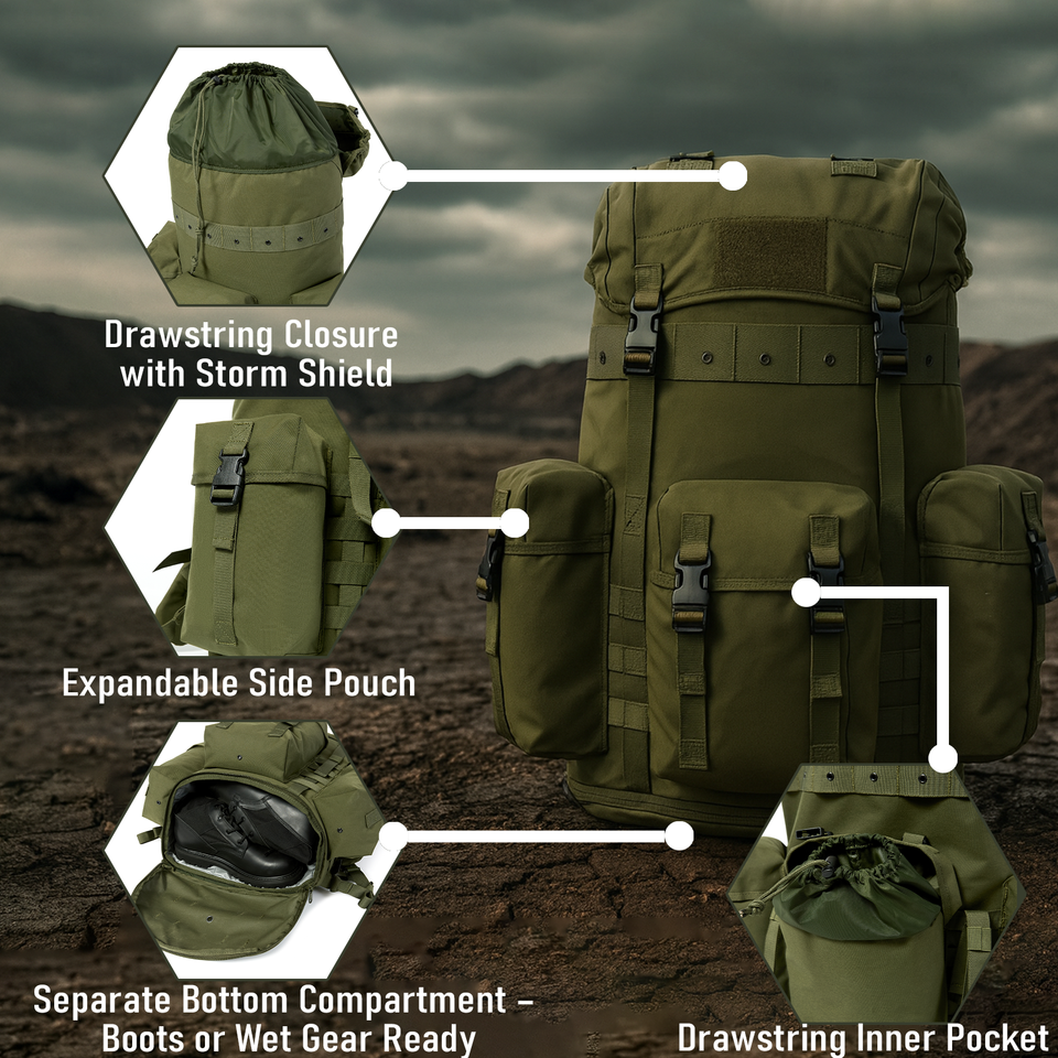 Military ALICE Pack 1973 OD Tactical Rucksack with External Frame Army ...