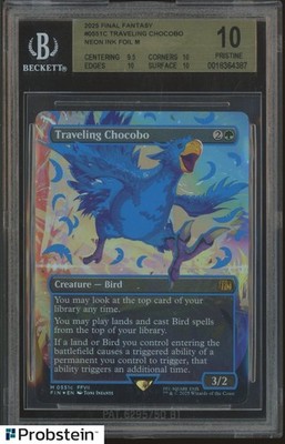 2025 MTG Final Fantasy #0551c Traveling Chocobo Neon Ink Blue Foil BGS ...