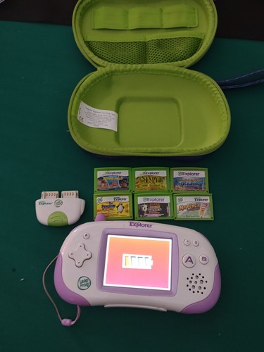 Leapster Explorer Handheld Learning System + 7 Game Cartridges ...