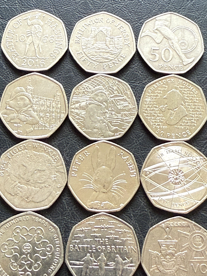 18x 50p Coins Job Lot 50p Rare Set Coin Bundle collectable some ...