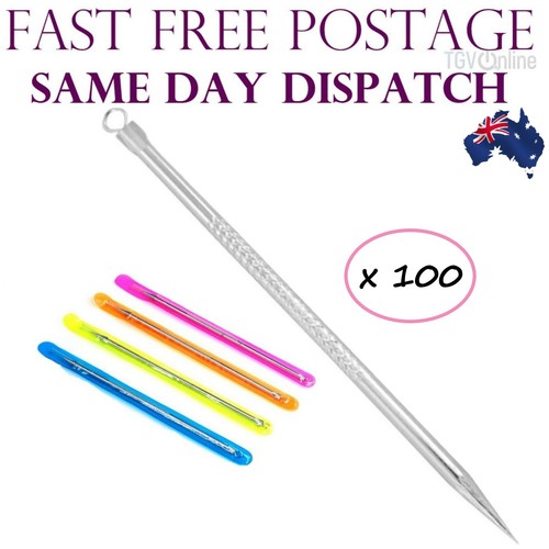 100 x Blackhead Remover Tool For Acne Facial Pore Pimple Needle Beauty ...