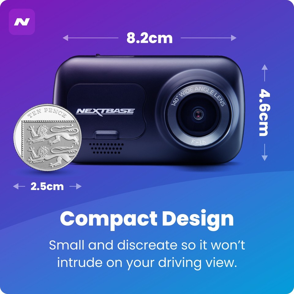 Nextbase 222 Dash Cam Full 1080p 30fps HD Recording 6 Lane Viewing ...