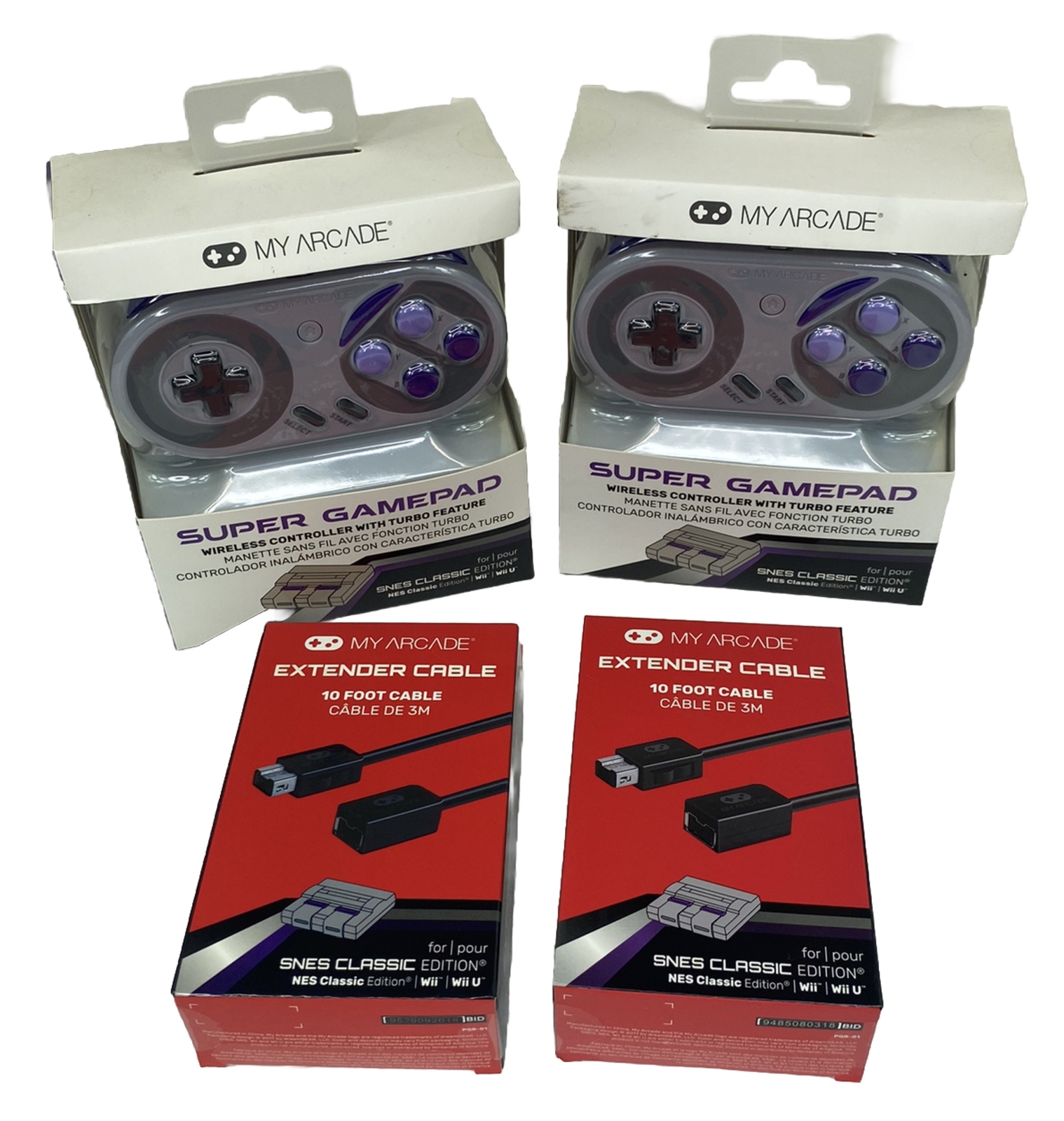 My Arcade SNES Classic Two Controllers And Two Cables New Sealed Bundle ...