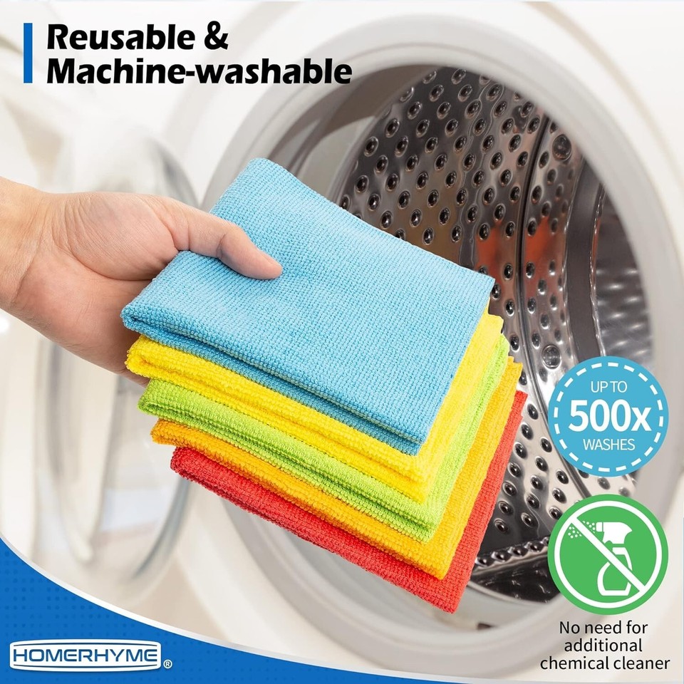 Microfiber Cleaning Cloth Set of 100 Towel Rag Car Polishing Detailing ...
