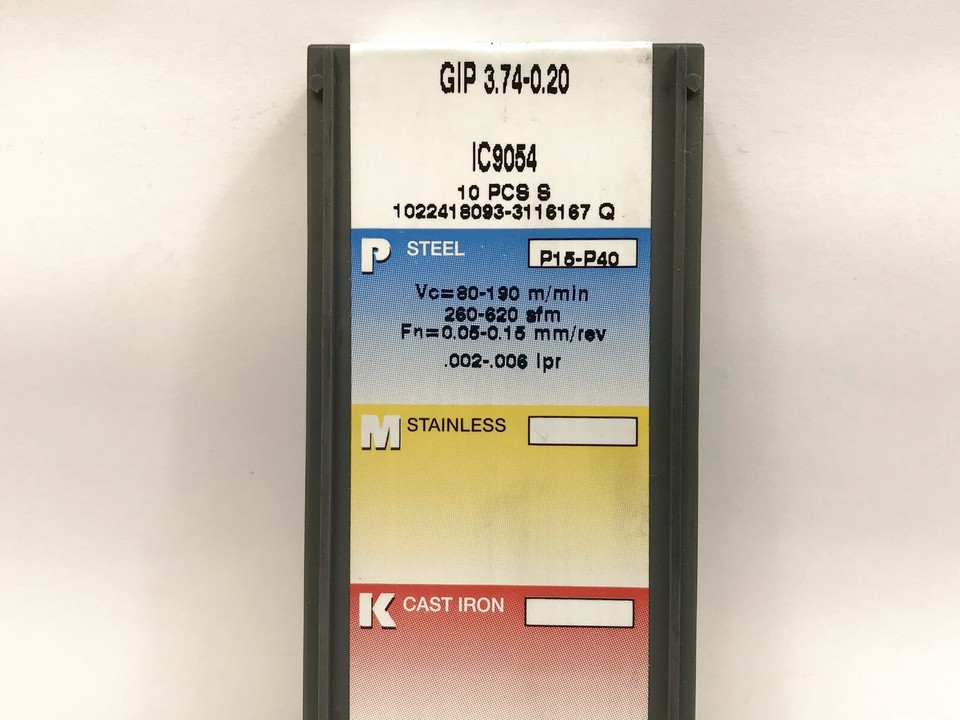 ISCAR GIP 3.74-0.20 New Carbide Inserts 6403012 Grade IC9054 10pcs | eBay