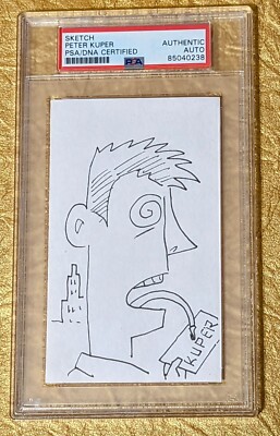 Peter Kuper Autograph PSA/DNA Hand Drawn Sketch Spy vs. Spy Mad ...