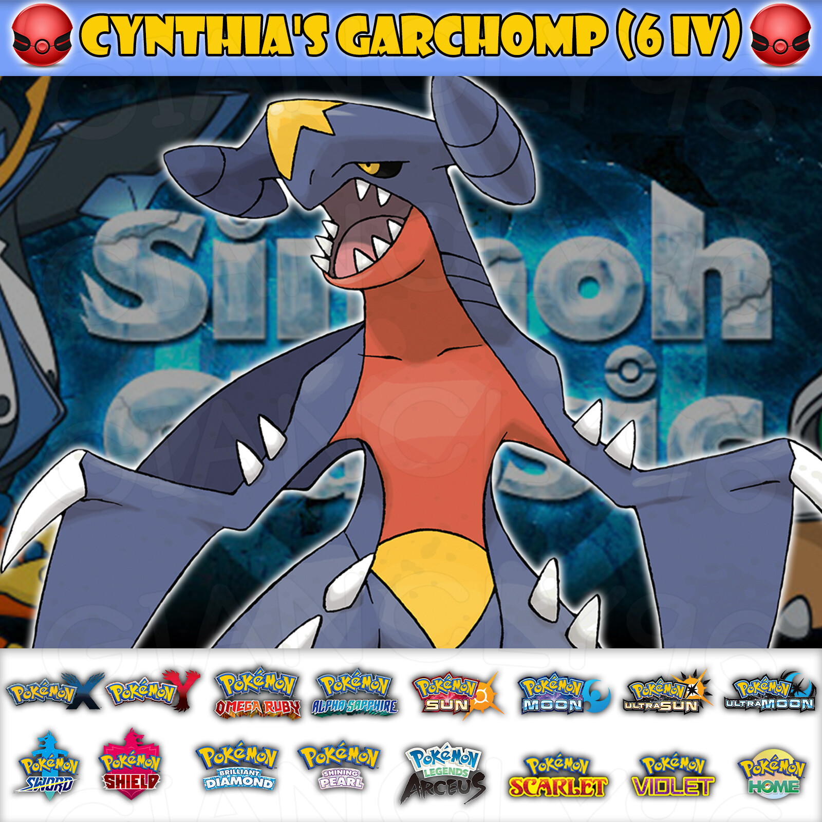 Event: Cynthia's Garchomp (6IV) for SWSH BDSP PLA SV | eBay
