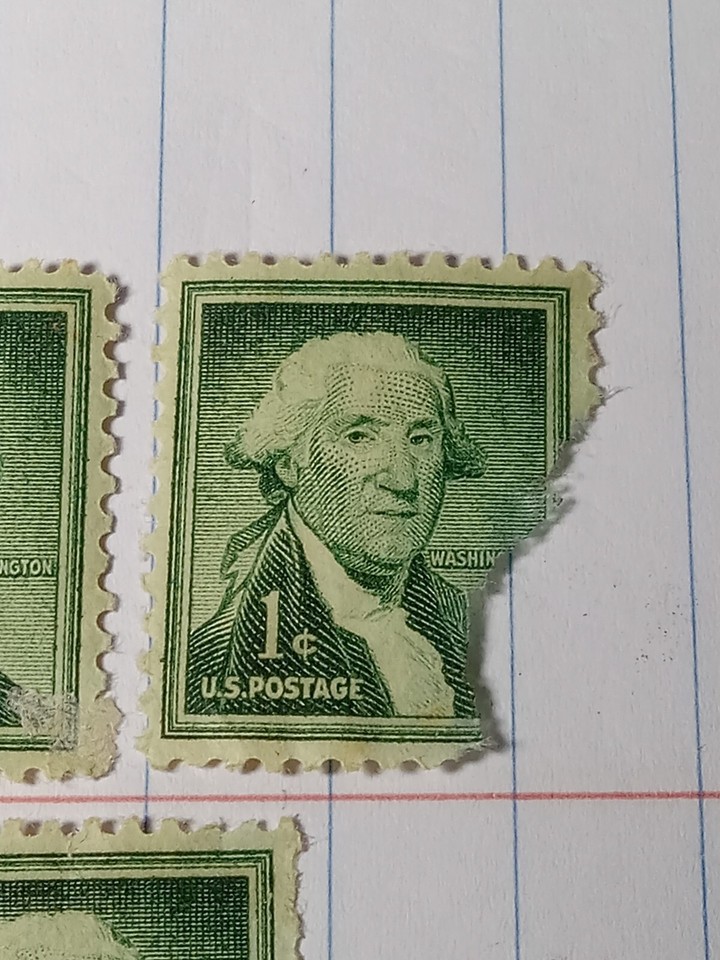 Very Rare George Washington green 1 Cent Postage Stamp Three in All lot ...