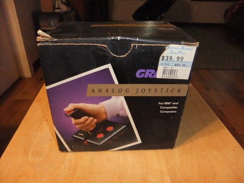 VTG 1990 Video Game Joy Stick Gravis Analog Black Red Flight PC CLEAN W ...