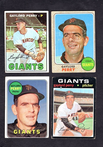 Gaylord Perry LOT of 4 Topps cards 1967 1968 1969 1971 San Francisco ...