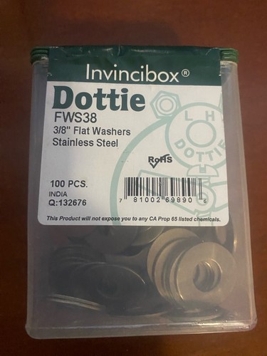 Dottie FWS38, 3/8" Fastener, Stainless Steel, Round, Flat Washer ...