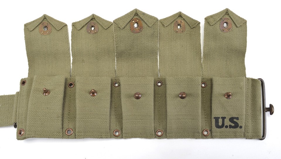 XXL WW2 U.S. M1923 Cartridge Belt Dark OD marked JT&L® 1944 XXL will ...