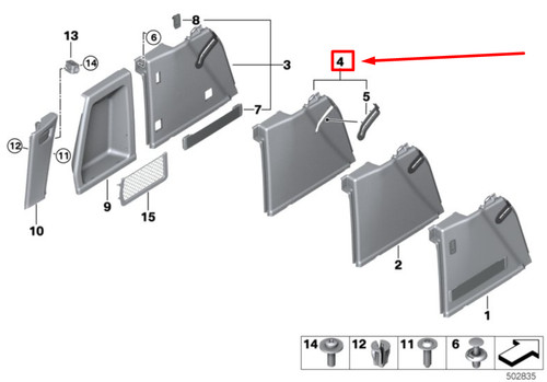 BMW X3 G01 F97 REAR LEFT TRUNK TRIM 51487452461 7452461 ORIGINAL for ...