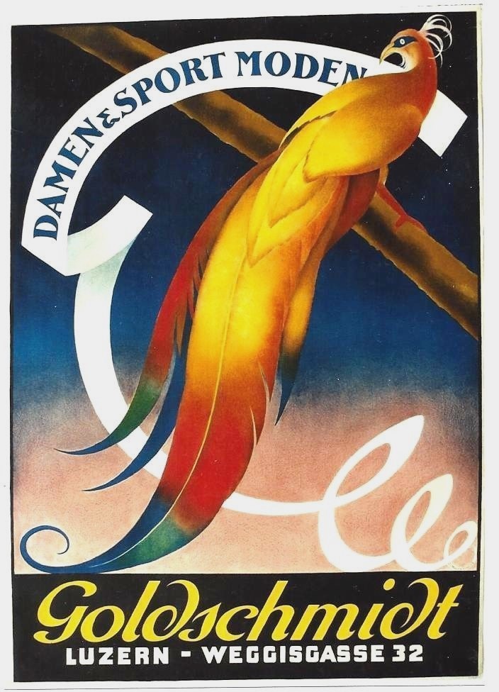 Original vintage poster GOLDSCHMIDT LADIES FASHION BIRD 1945 | eBay