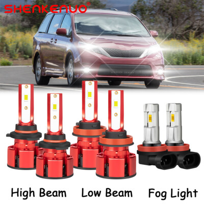 For 2011-2020 Toyota Sienna Combo 6x LED Headlights High Low Beam And ...
