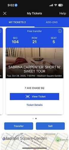 🎟️ 2 Tickets – Sabrina Carpenter: Short N’ Sweet Tour – Madison Square ...